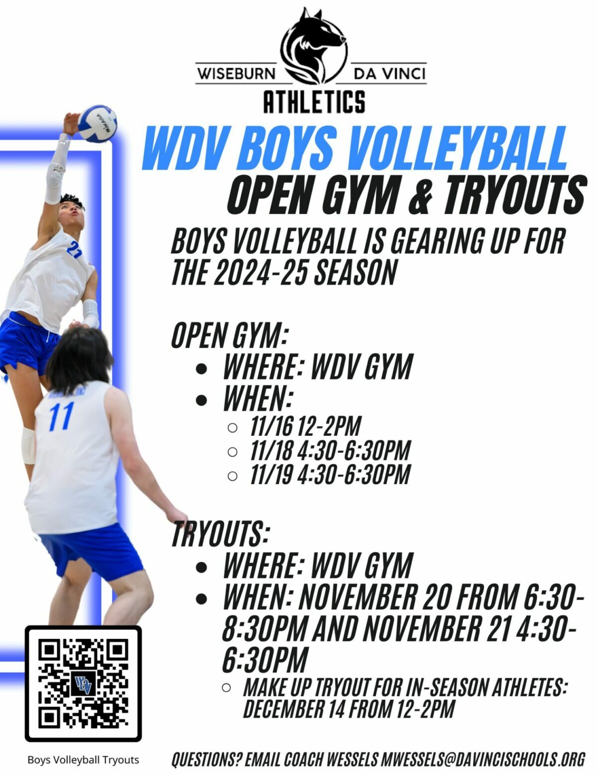 🏐 Open Gym Practices & Tryouts for Boys Volleyball! 🏐 - Wiseburn Da ...