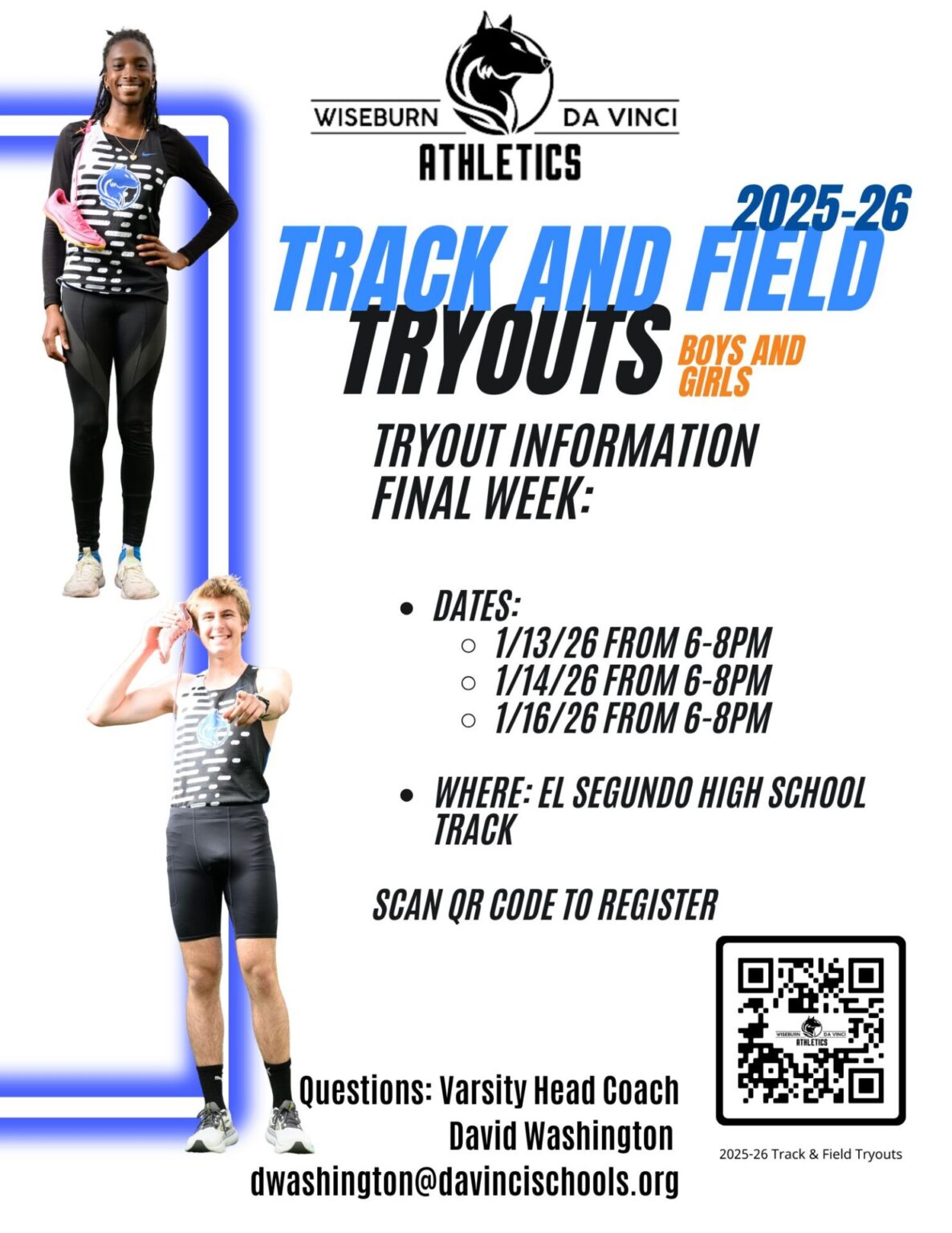 Final Week of Track and Field Tryouts! Today, tomorrow and Friday ...